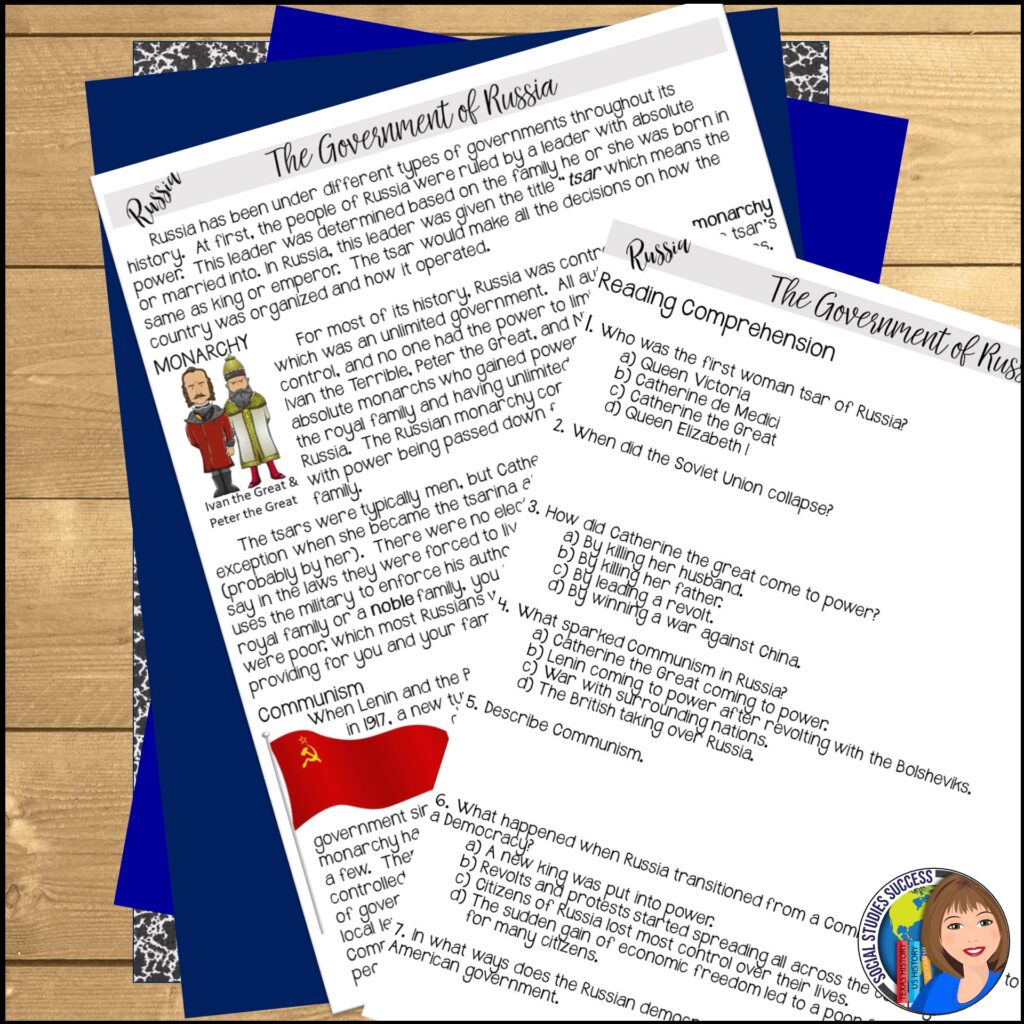 Russia Bundle of Activities - Social Studies Success