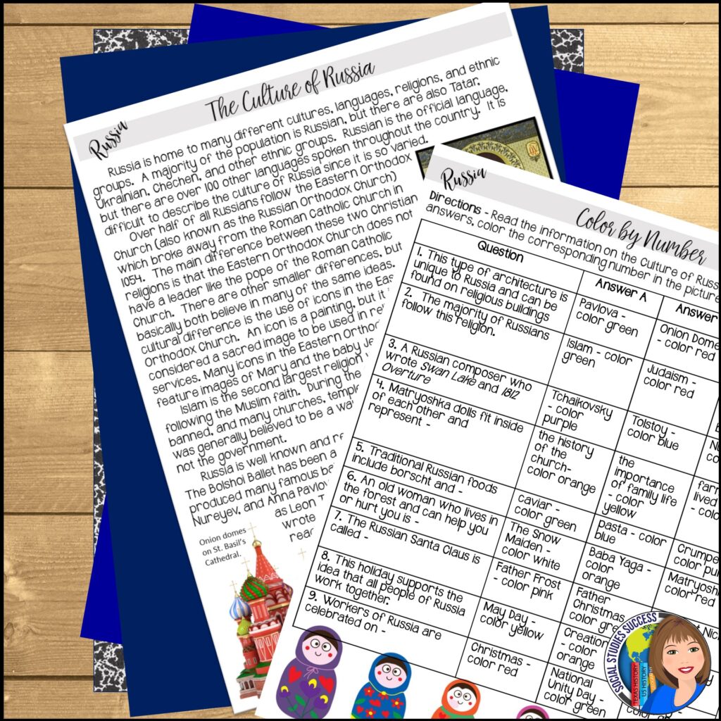Russia Bundle of Activities - Social Studies Success